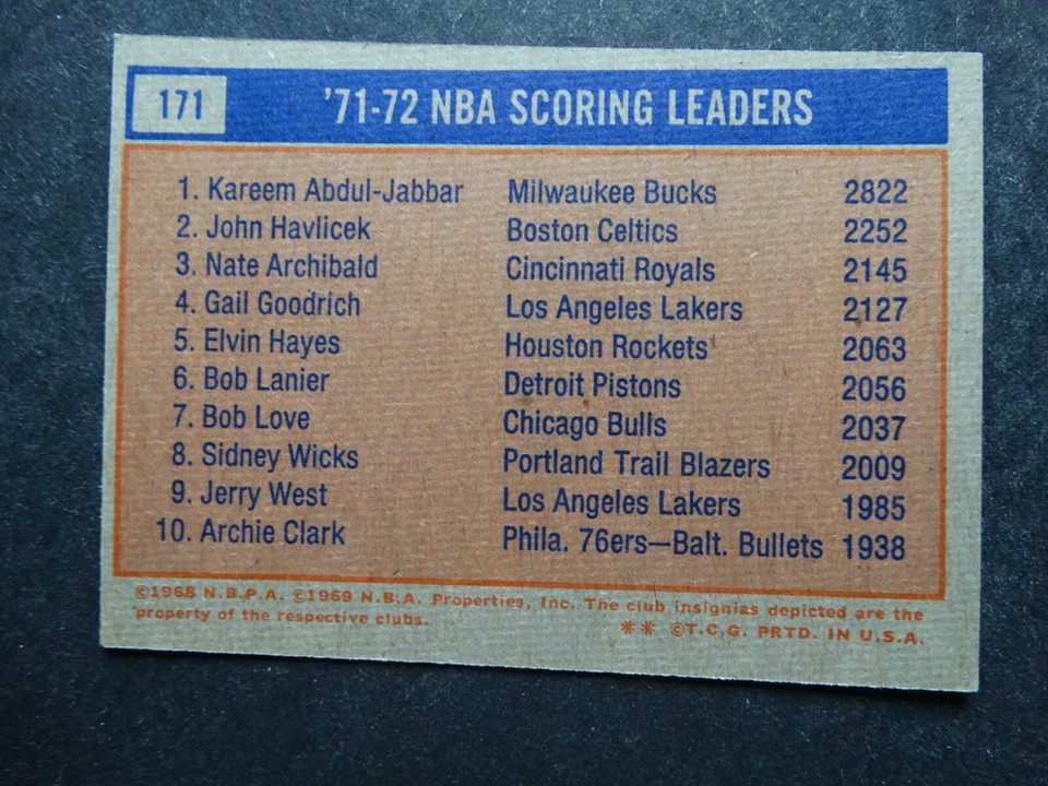 1972-73 Topps Basketball Cards Complete Your Set You U Pick From List ...
