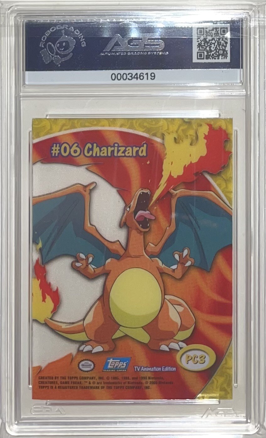 2000 Topps Pokemon TV Animation Series 2 Clear #PC3 #06 Charizard AGS ...