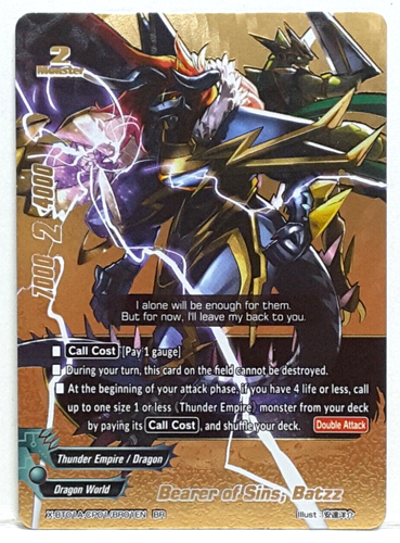 Futur Carte Buddyfight Porteur De Sins, Batzz X-BT01A-CP01/BR01EN Br ...
