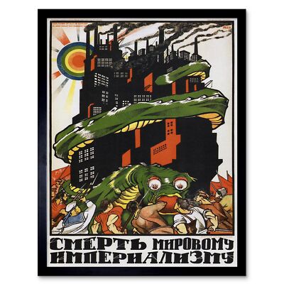 Propaganda Soviet Union Death To Imperialism Communism Vintage Framed ...