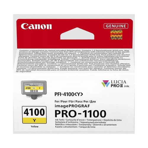 Canon Lucia Pro II PFI-4100 Yellow Ink Cartridge for PRO-1100 | eBay