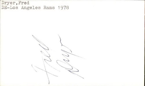 Fred Dryer Signed 3x5 Index Card Cut Giants Rams Autograph Den | eBay