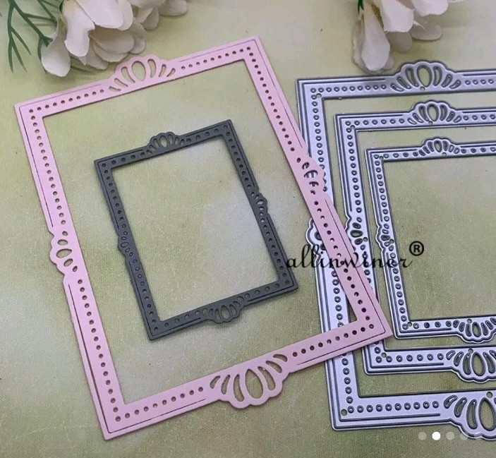 3 Pc Vintage Style Border Photo Frame Die Cut Card Making Paper Cutting ...