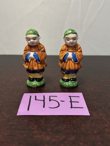 Vintage Chinese Japanese man men salt & pepper shaker Set shakers Japan ...