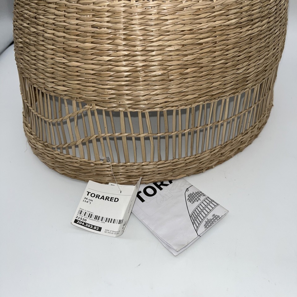 Ikea Torared Pendant Basket Lamp Shade Seagrass/Handmade 14" New | eBay