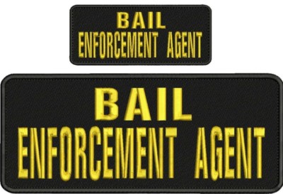 Bail ENFORCEMENT Agent embroidery patches 4x10 and 2x5 hook on back | eBay