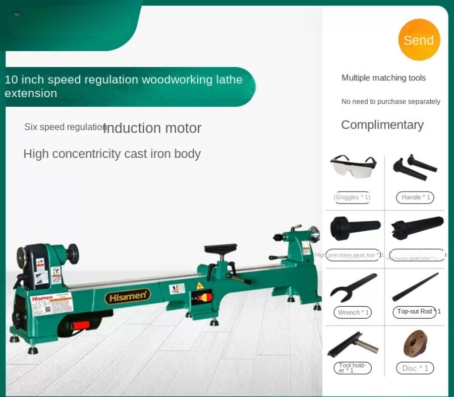 750W Adjustable Speed Woodturning Lathe H0624 Lathe Wood Rotary Lathe ...