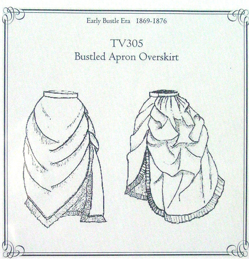 Truly Victorian 1870 - 1880's Bustled Apron Overskirt Pattern TV305 for ...