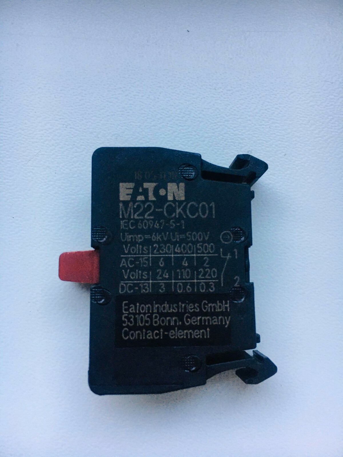 M22-CKC01 Moeller Eaton Contact Block Flush 1NC, | eBay
