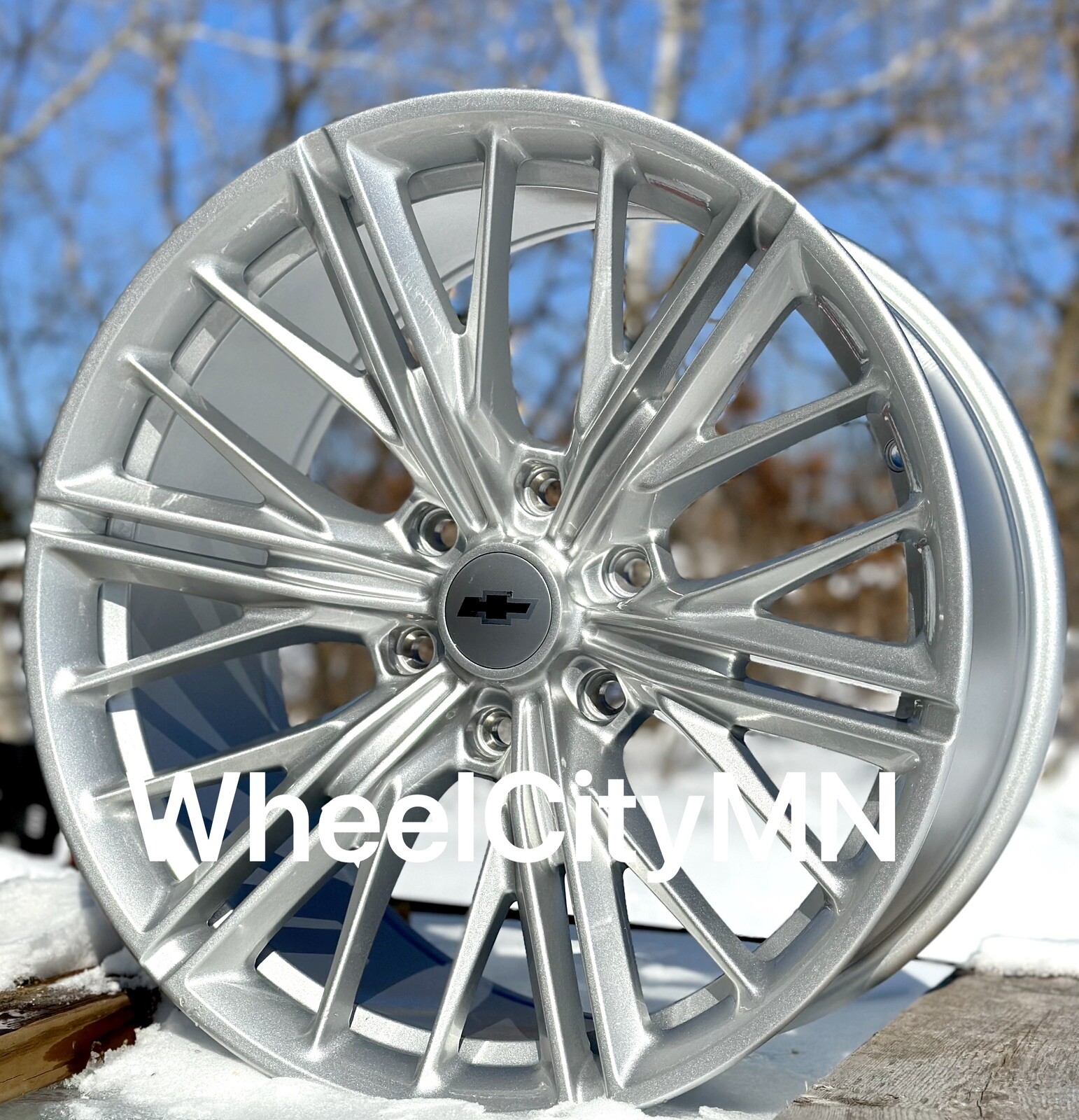 20" silver ZL1 Chevy Camaro OE replica wheels fits 2023 Silverado 1500 ...