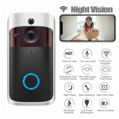 Wireless WiFi Smart Phone Door Ring Video Doorbell Intercom Security ...