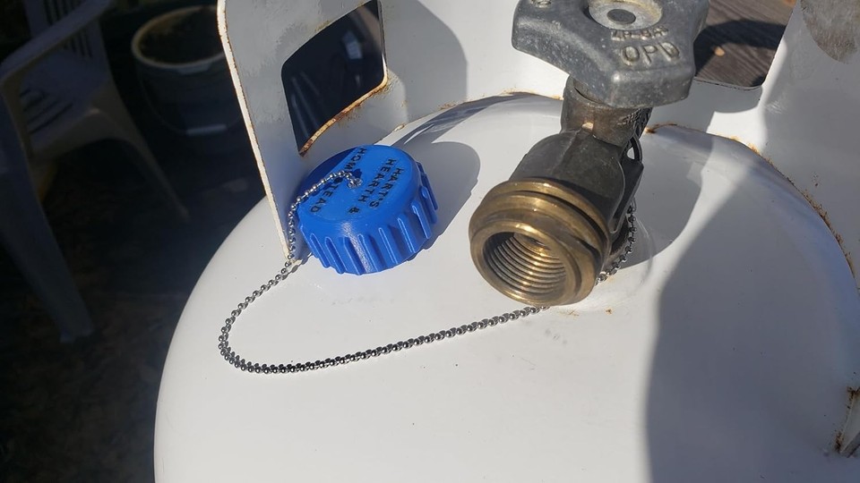 QCC1 Propane Tank Cap Blue / Silver for 5-40 lb Tanks OPD Valve | eBay