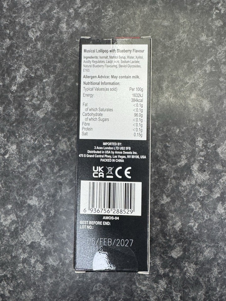 Amos Audio Lollipop Blueberry Flavour | eBay UK