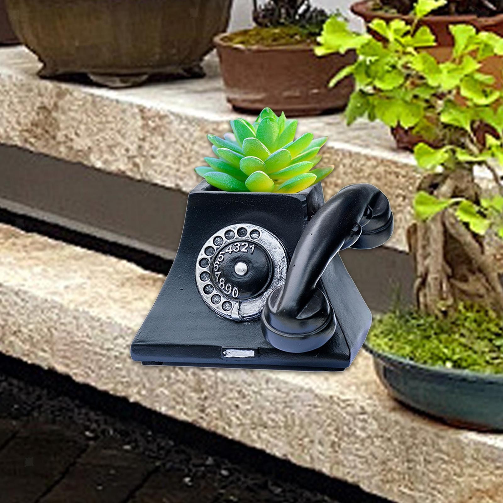 Telephone Flower Pot Telephone Plant Pot Retro Flower Pot Telephone ...
