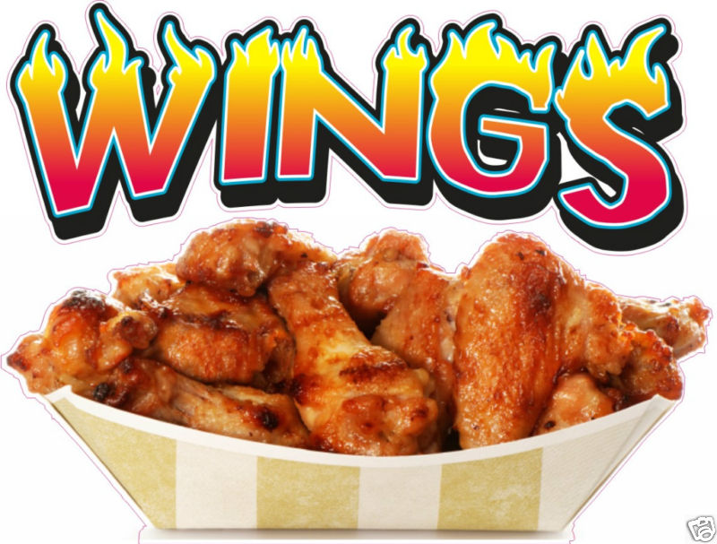 Chicken Wings Concession Restaurant Food Truck Vinyl Menu Sign Decal 14 ...