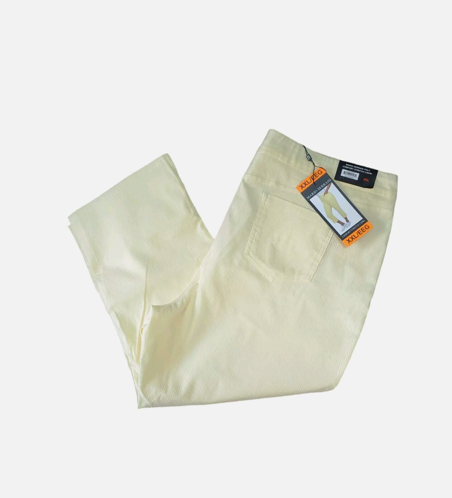 Women's Mario Serrani Comfort Stretch Capri Pants Yellow/White Size XXL ...
