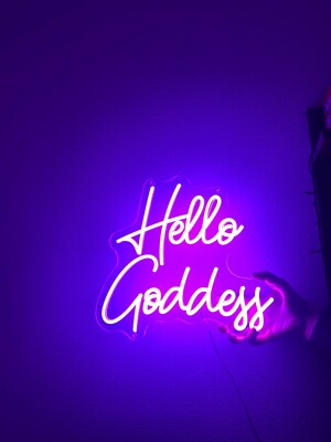 Hello Godness Vivid LED Neon Sign Lamp Light Flex Acrylic Custom Room ...