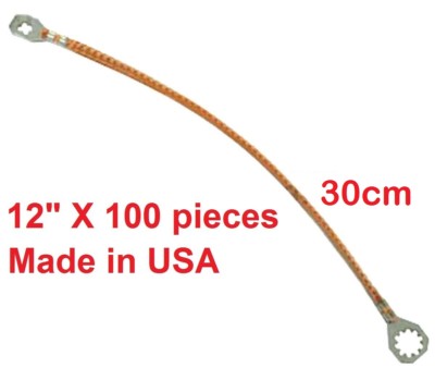 100 Piece Multi-Pack New Universal 12" (30cm) Copper Ground/Bonding ...
