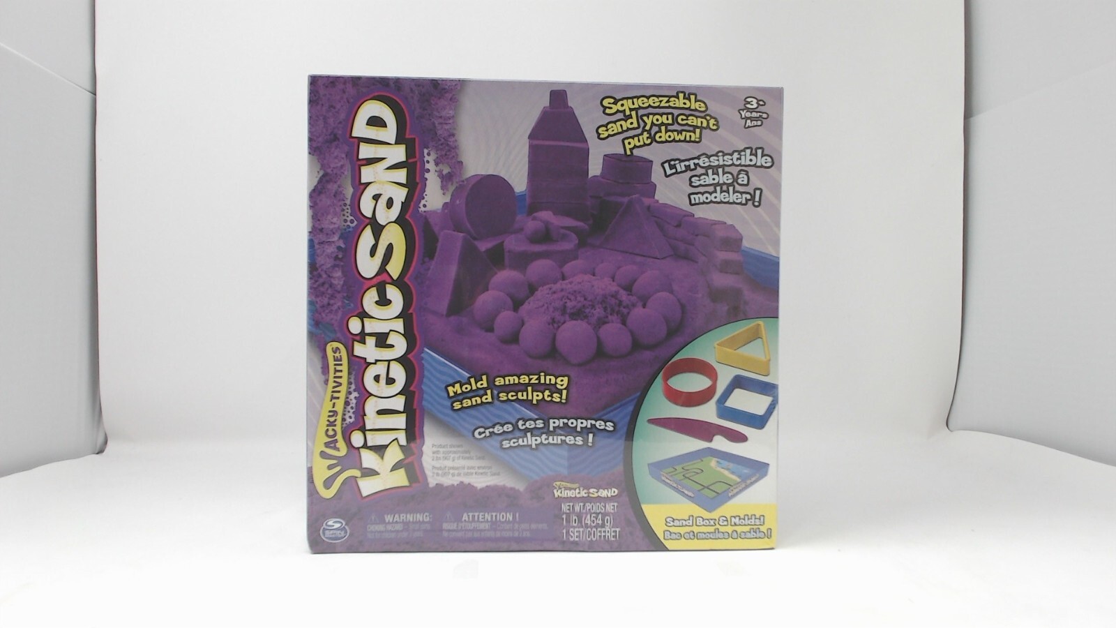 Spin Master Kinetic Sand Sand Box Playset w/1lb of Sand and 3 Molds ...