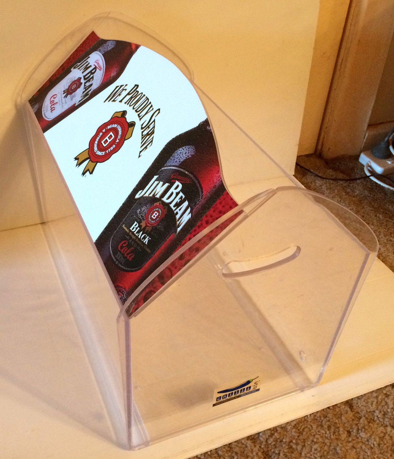 Rare Large Clear Promotional Jim Beam "Chilli Bin" Size 51cm x 39cm x ...