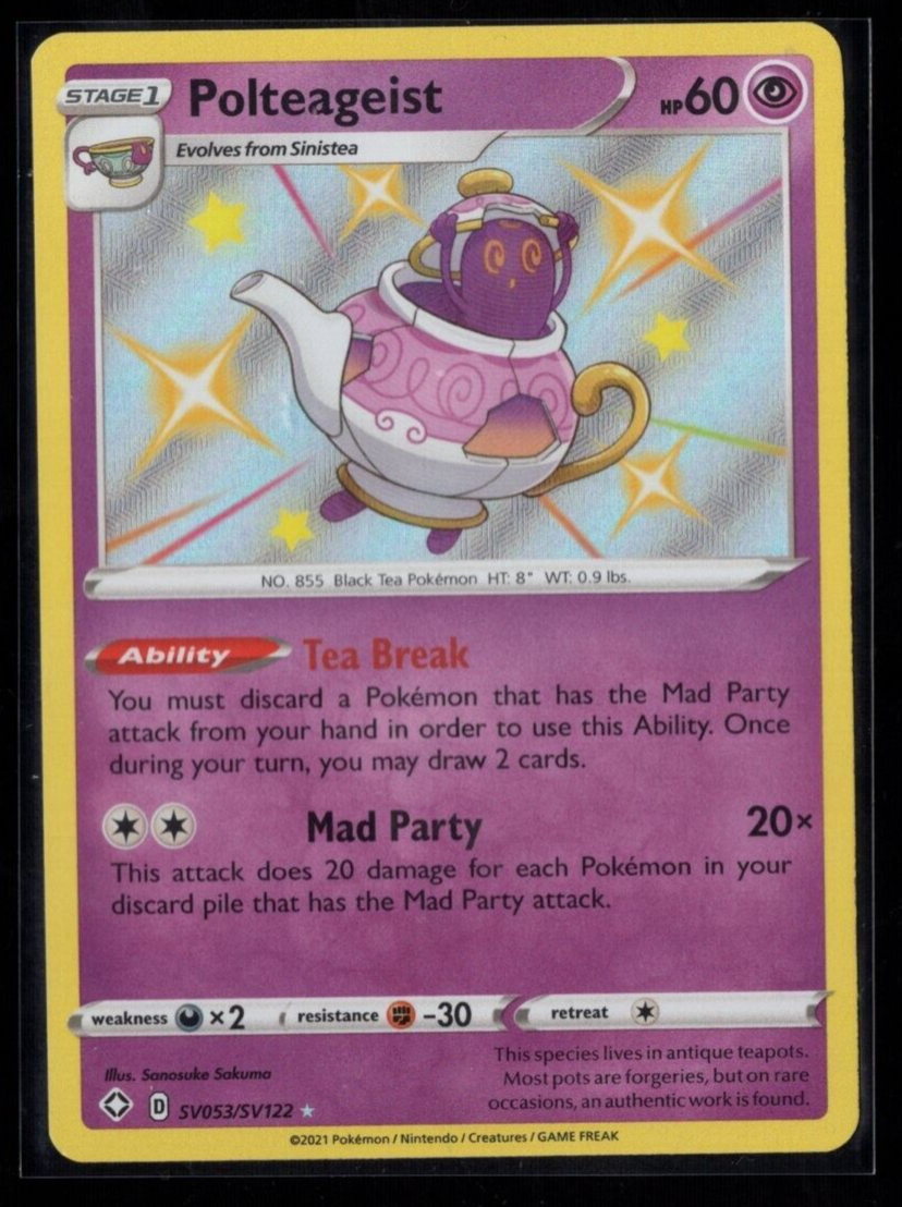 Shiny Polteageist SV053/SV122 Ultra Rare Shining Fates Pokémon TCG Near ...
