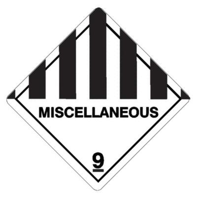 Miscellaneous Hazard Label Class 9, 100x100mm Hazard 625 per roll | eBay UK