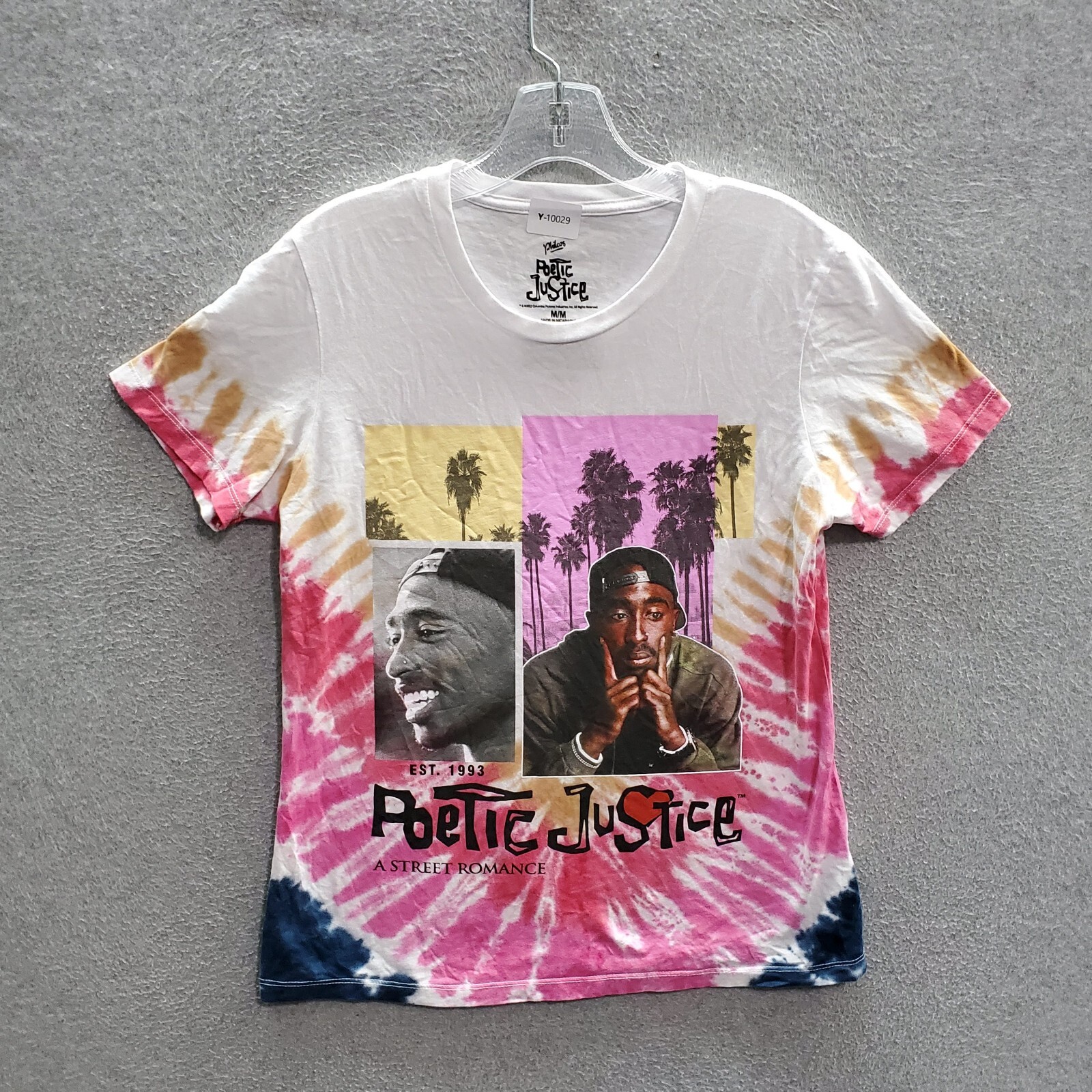 Poetic Justice Women Top M Pink Tie Dye T-Shirt Tupac Shakur A Street ...
