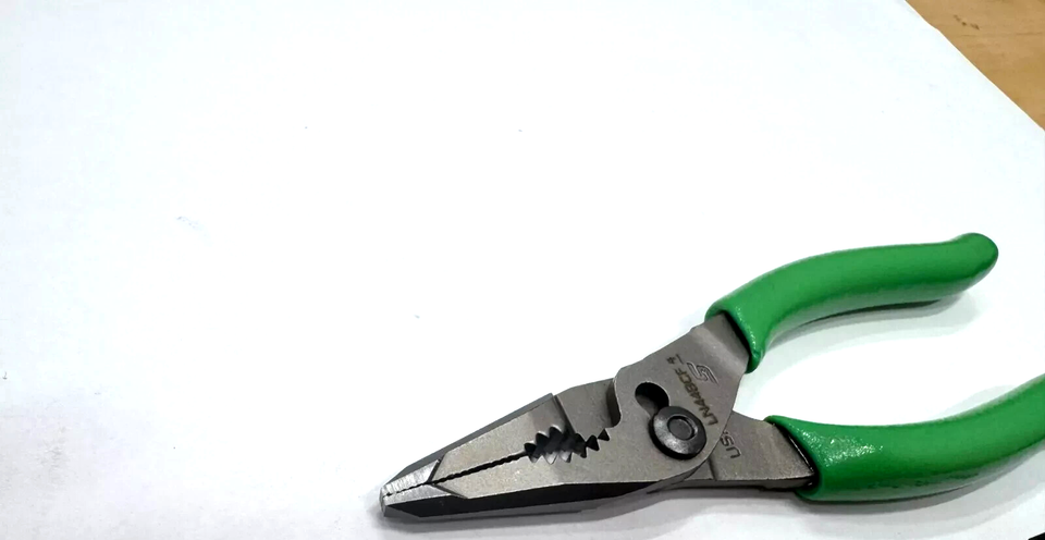 SNAP ON LN44BCF G GREEN 5" Soft Grip Mini Long Nose Slip Joint Pliers ...