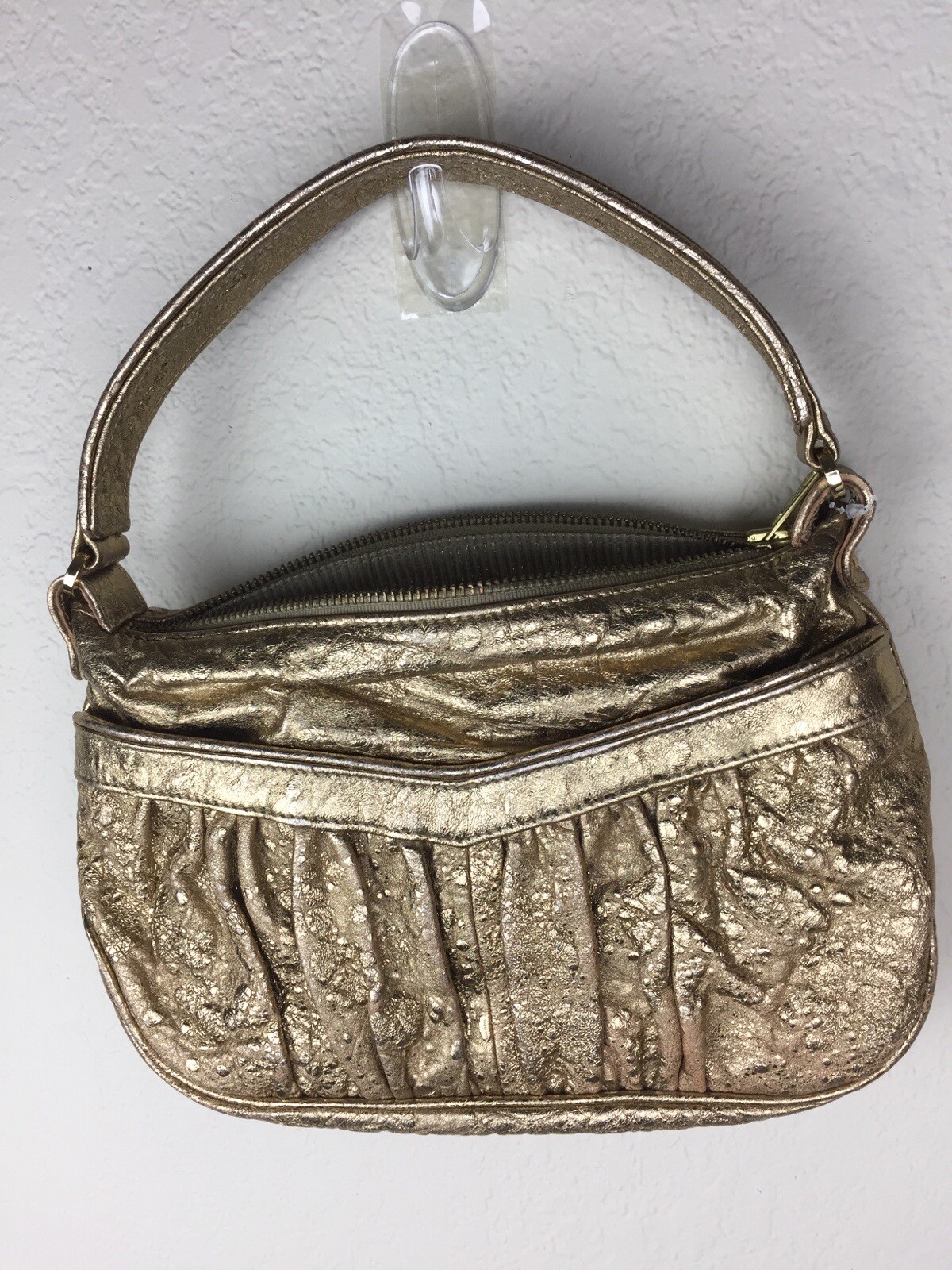 VINTAGE: Laura Merkin: womens Metallic Gold Leather … - Gem