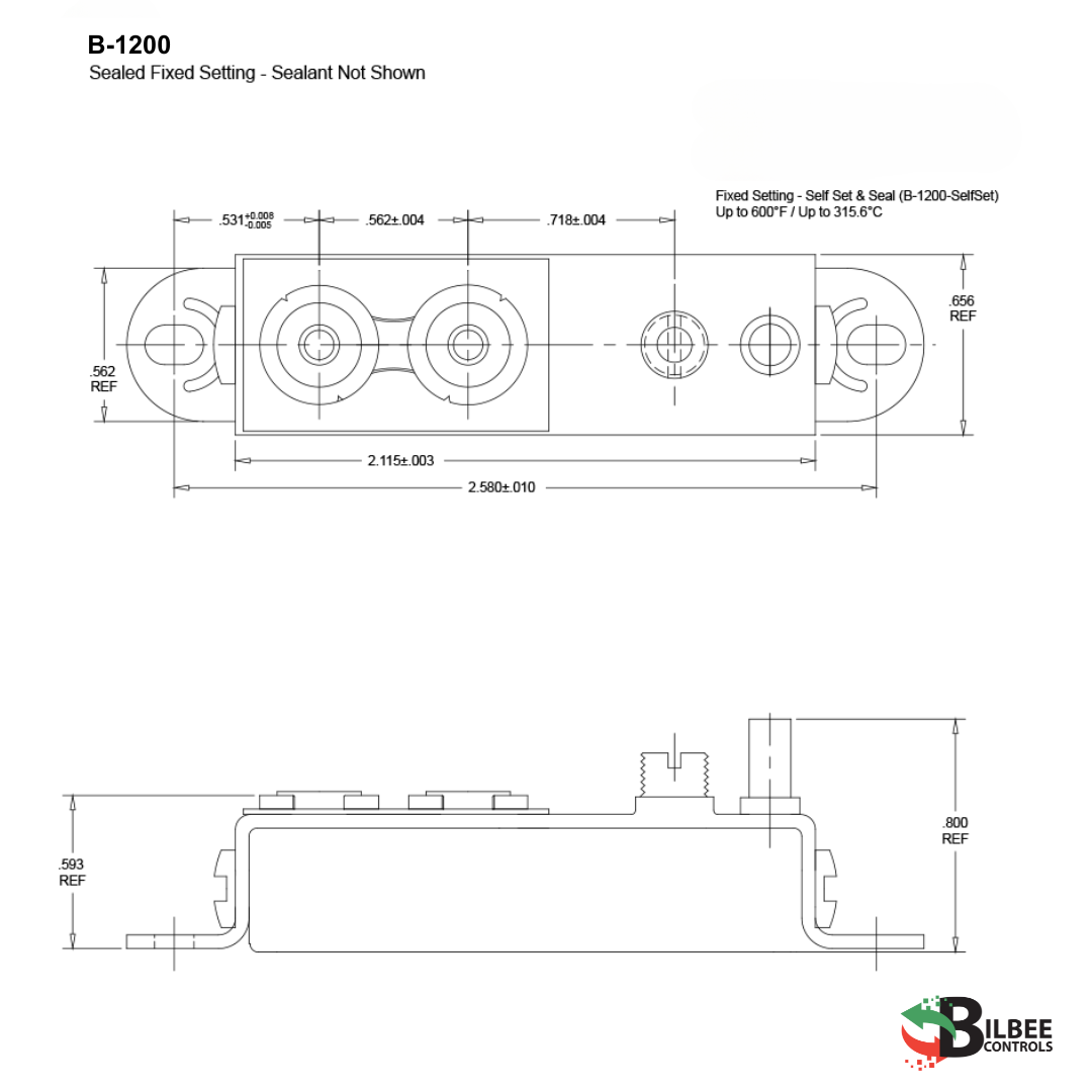Bilbee Controls B200 B1200 Thermostat - Fixed Temperature | eBay