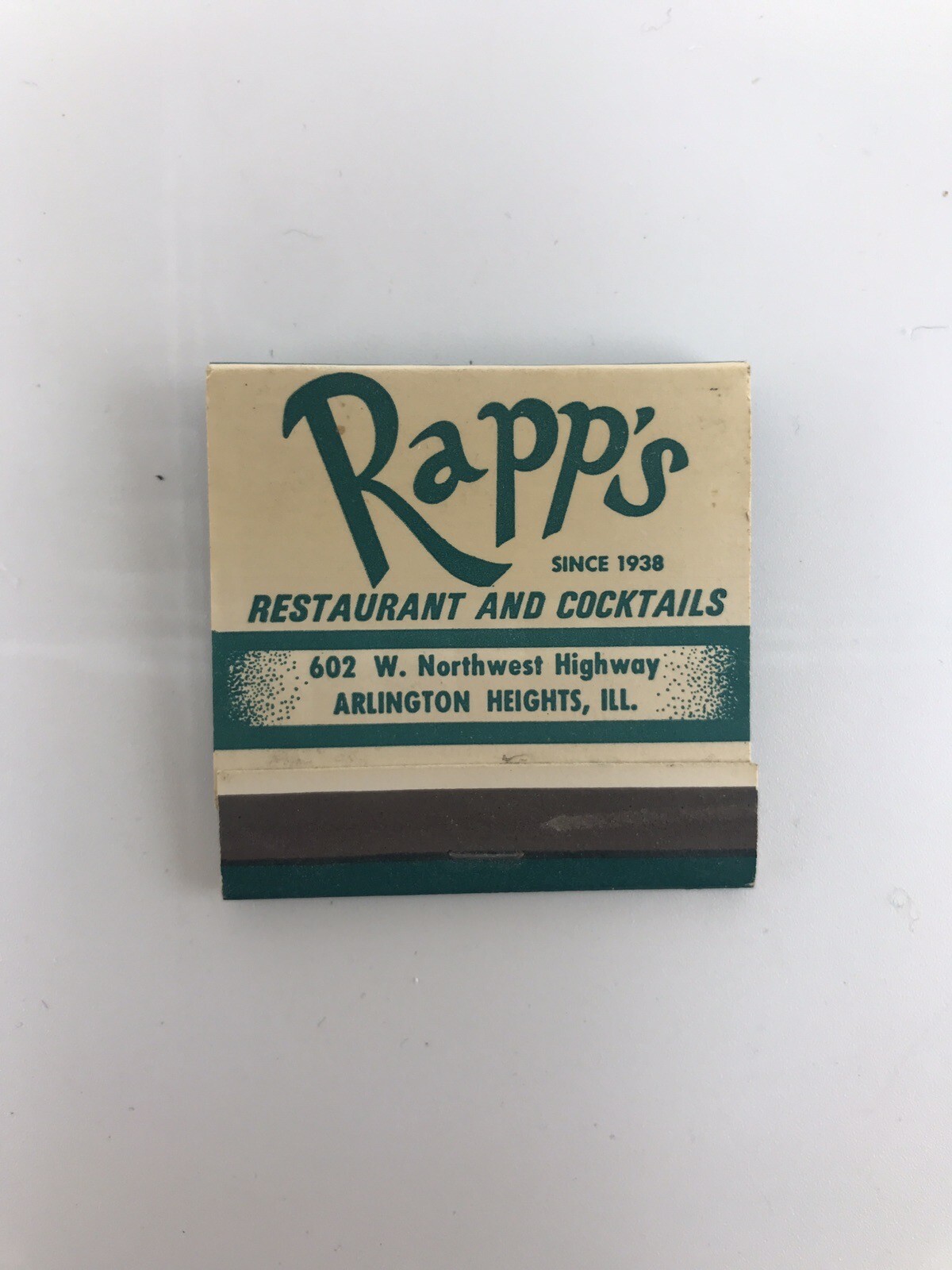 Vintage Matchbook Rapp's - Restaurant - Arlington Heights IL - Full ...