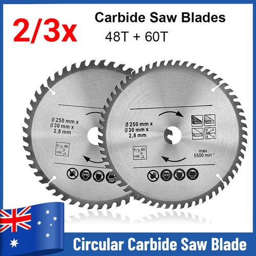 2X 250mm Circular Saw Blade Round Cutting Wood Timber Cut TCT Saw Disc ...