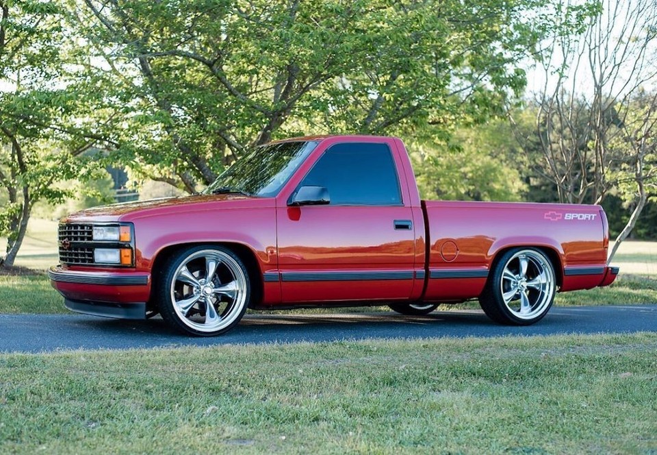 20"/22" STAGGERED POLISHED TORQ THRUST WHEELS RIMS 5-LUG CHEVY GMC ...