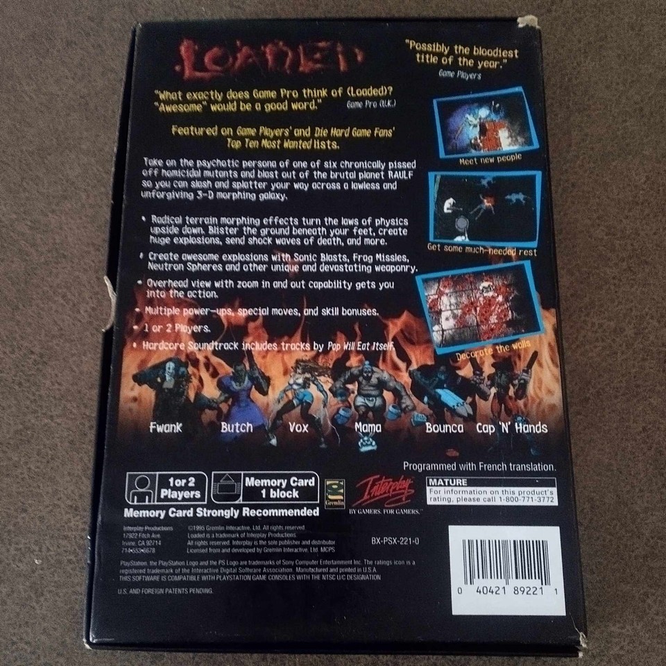 PS1 Game Loaded Sony PlayStation 1 Long Box W/ Manual Tested | eBay