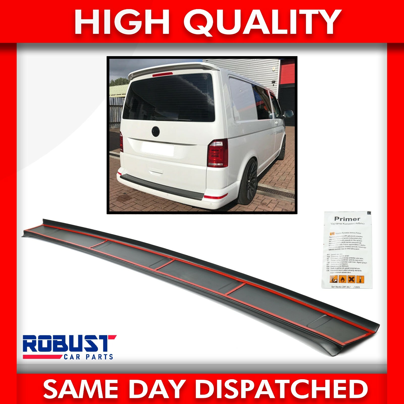 REAR BUMPER COVER PROTECTOR GUARD FOR VW T6 T6.1 TAILGATE TRANSPORTER ...