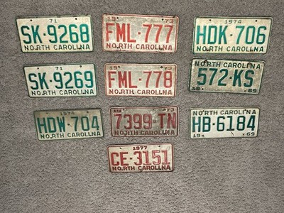 Vintage North Carolina License Plates. Years 1969-1977! | eBay