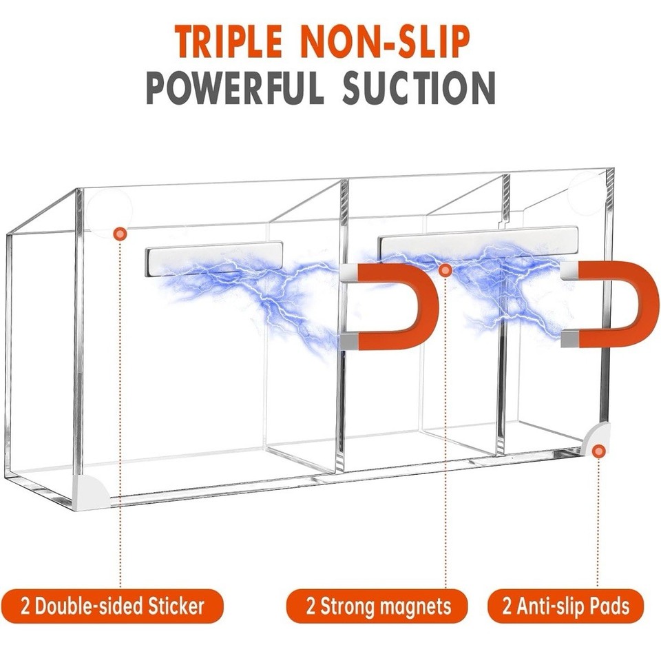 Magnetic Dry Erase Marker Holder, Acrylic Magnet Pen Holder for ...