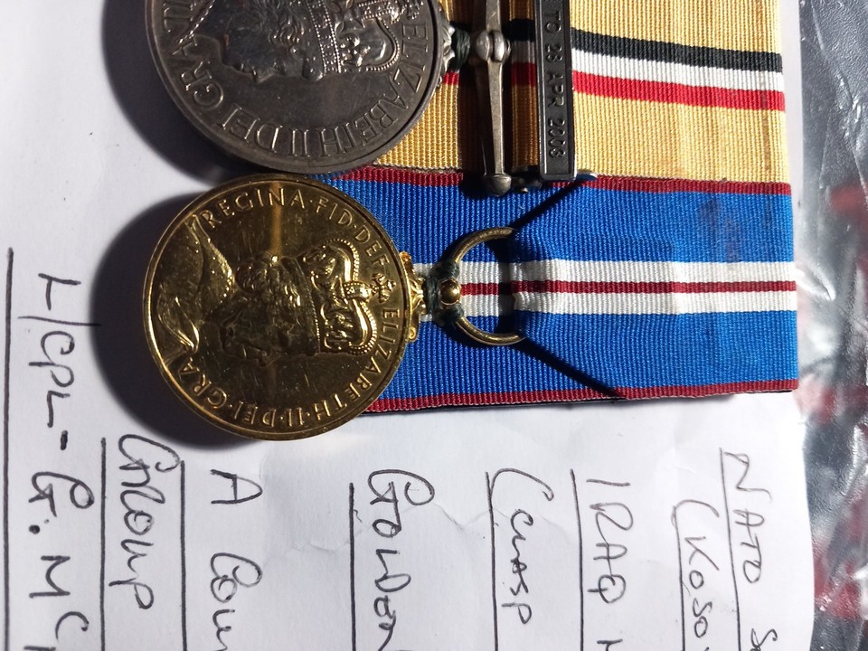 IRAQ,NATO,AND QUEEN'S GOLDEN JUBILEE MEDAL GROUP COURT MOUNTED.FULL ...