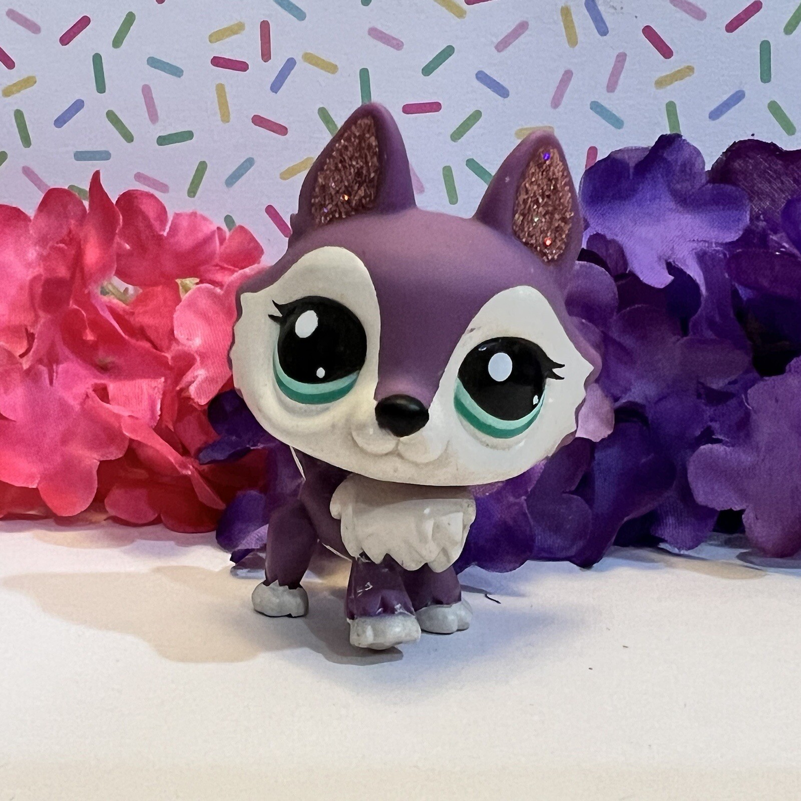 Authentic Littlest Pet Shop LPS 2297 Glitter Sparkle Husky Dog Wolf ...