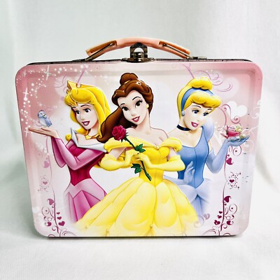 Disney Princesses Lunch Tin Box Embossed Aurora Belle Cinderella n More ...
