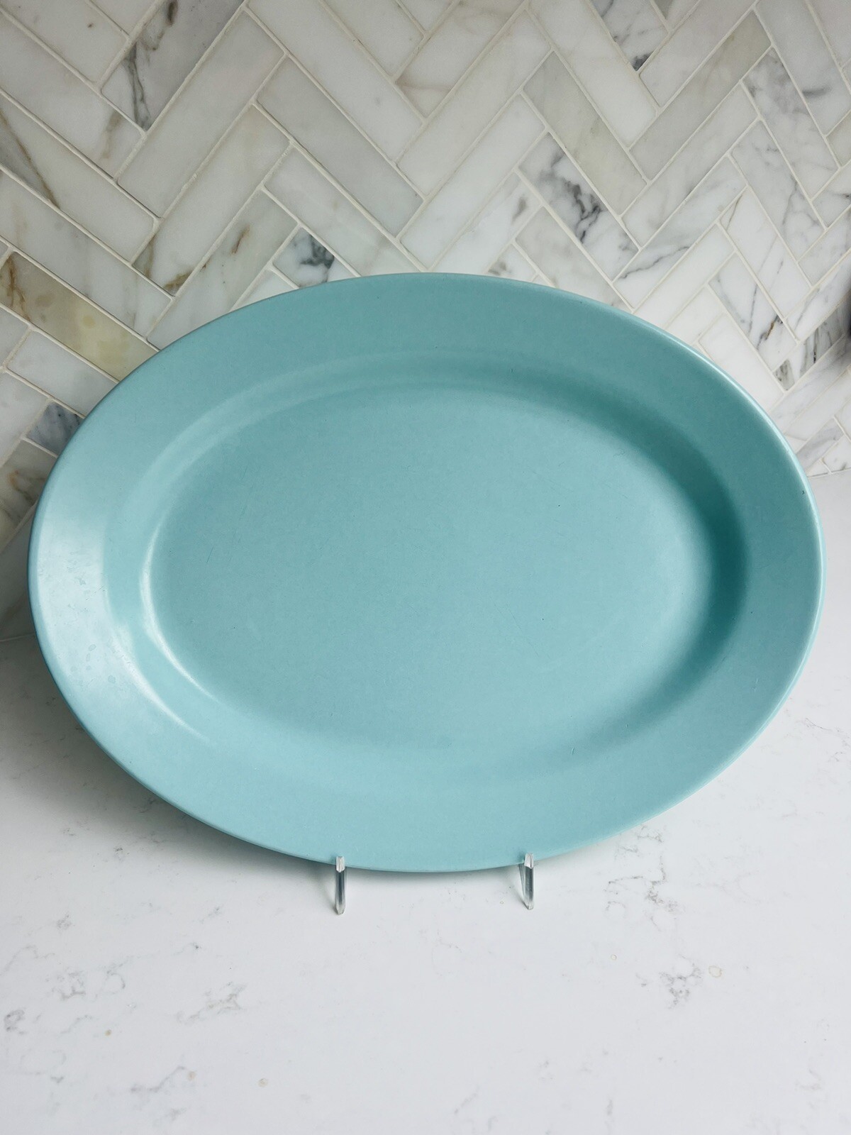 Vintage Metlox Poppy Trail, 13.5 Oval Platter, Satin Turquoise | eBay