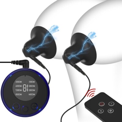 Female Shock Pulse E-Stim Nipple Stimulation Breast Cups Suction ...