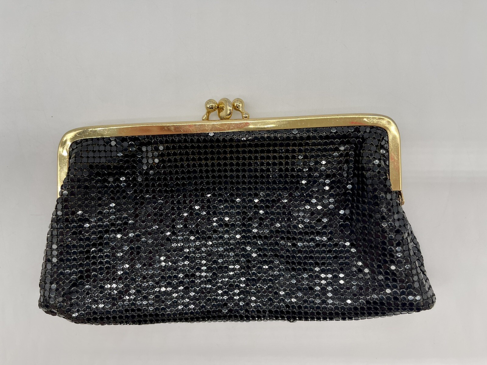 Vintage Whiting & Davis Mesh Kiss Lock Evening Clutch… - Gem