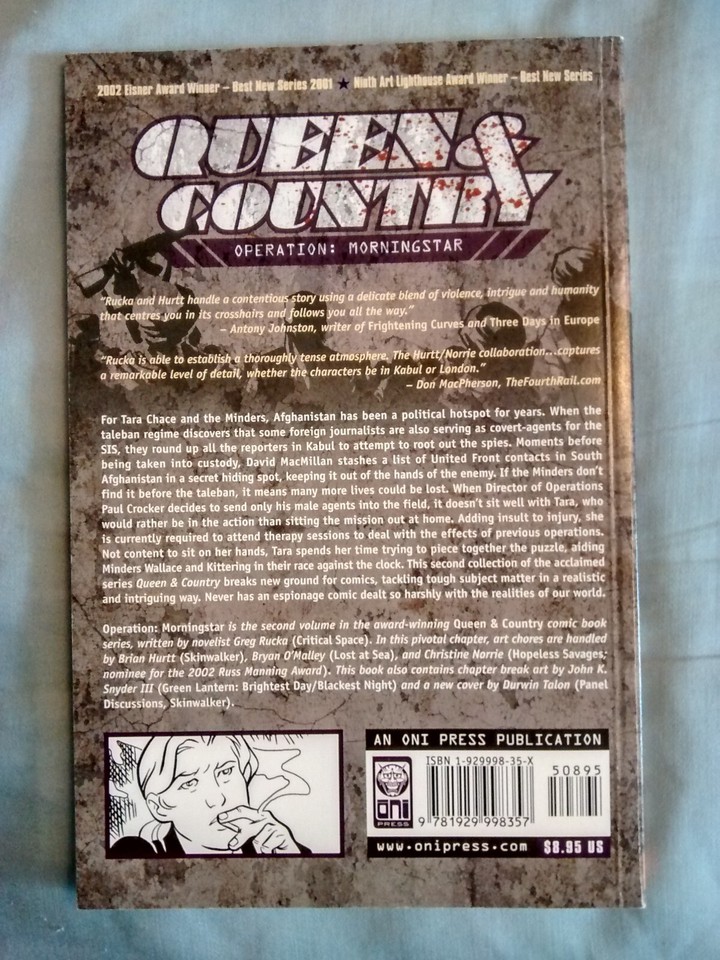 QUEEN & COUNTRY- Operation Morningstar- Greg Rucka, '02 ONI 1st PB ...