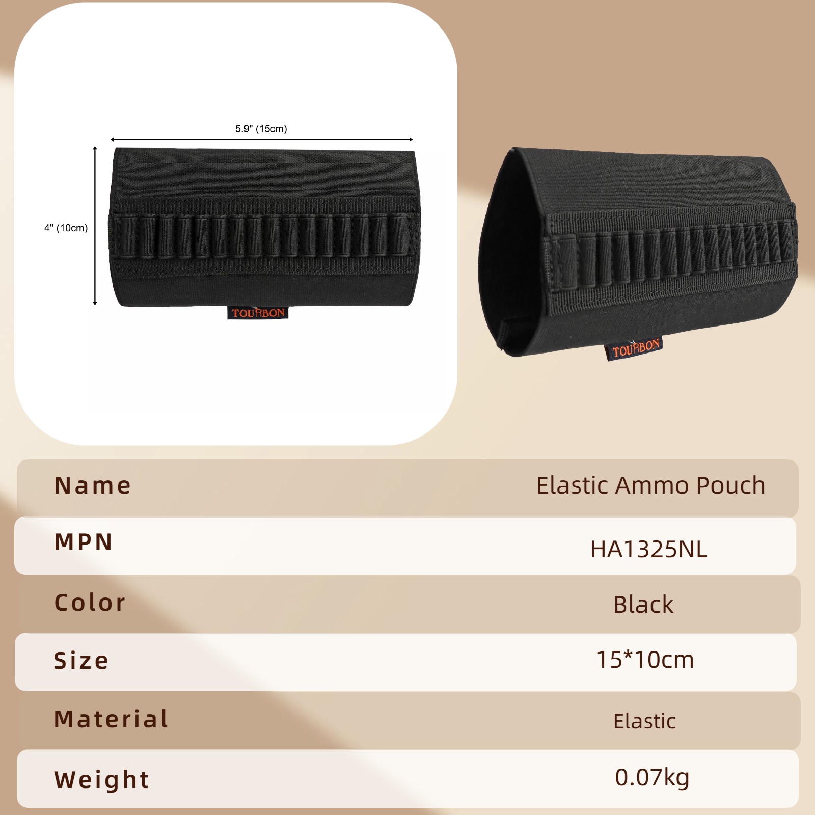 Tourbon 10/22 Ruger Rifle .22LR,22mag Shell Holder Gun Butt Cover Ammo ...