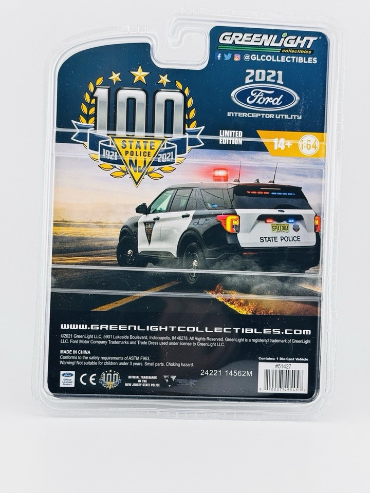Greenlight 2021 Ford Police Interceptor Utility New Jersey State NJSP ...
