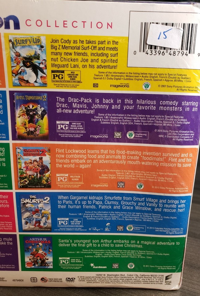 Sony Animation Collection (10-DVD Movie + Lunchbox) *See Photos For ...