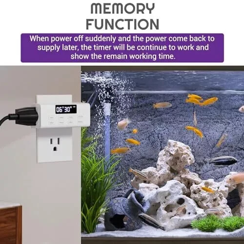 Indoor Countdown Timer Outlet Auto Shut Off Timers with Large ...