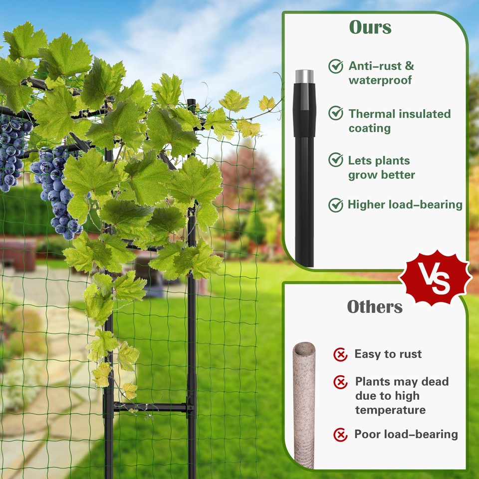 SLSY Large Tall Grape Vine Support Arch Arbor Trellis 87"x118"x79 ...