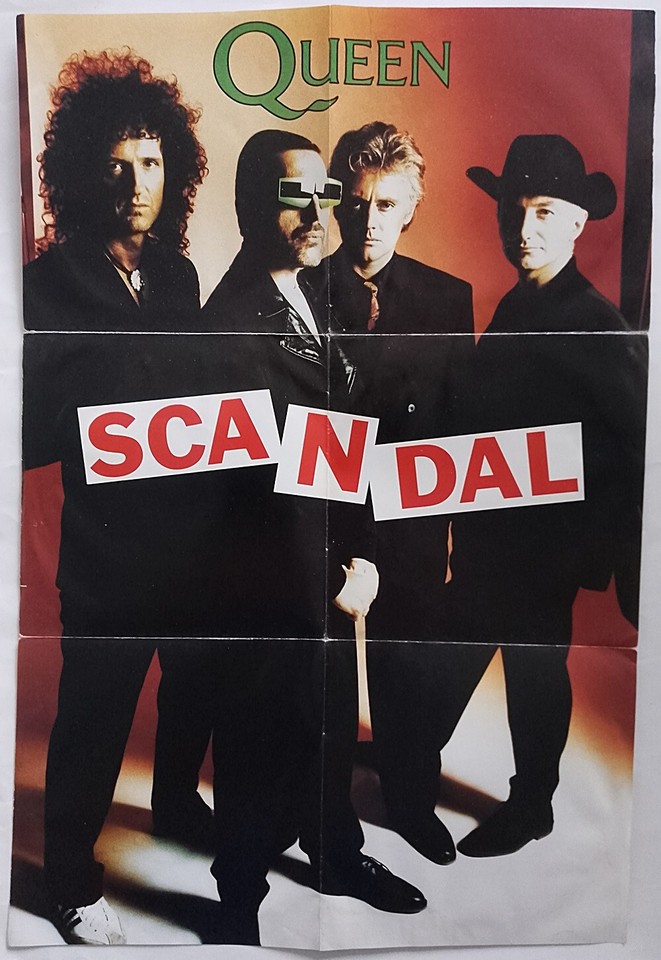QUEEN Vinyl Freddie Mercury Scandal Original 1989 UK Poster Sleeve 7 ...